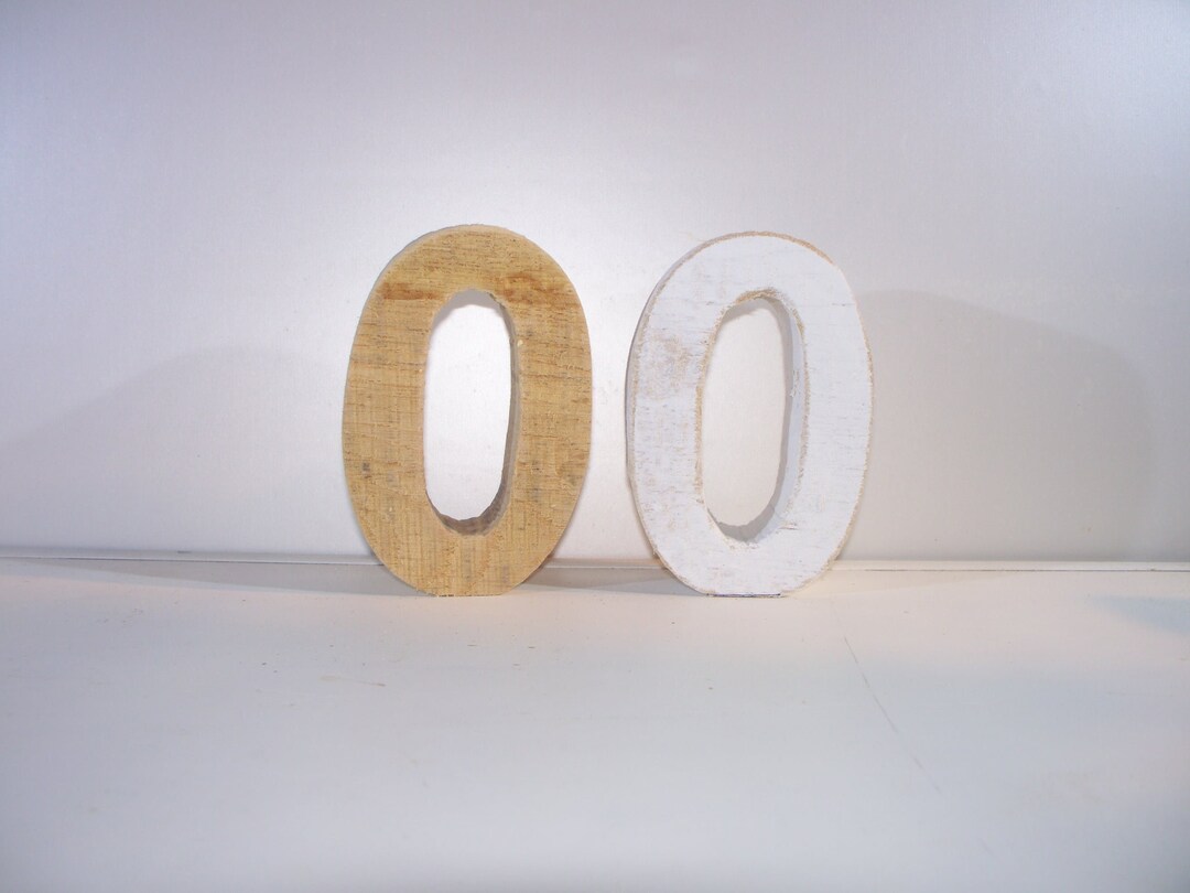 Number 0, 6 Cm, Natural or White, Solid Oak - Etsy