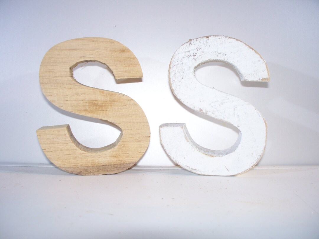 Letter s 6 Cm Natural or White Solid Oak - Etsy