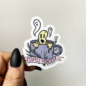 Coffee Monster Vinyl Sticker - Etsy Canada