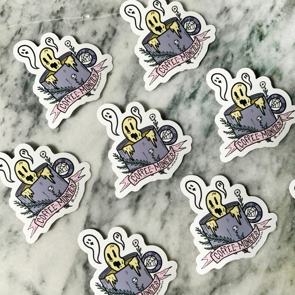 Coffee Monster Vinyl Sticker - Etsy Canada