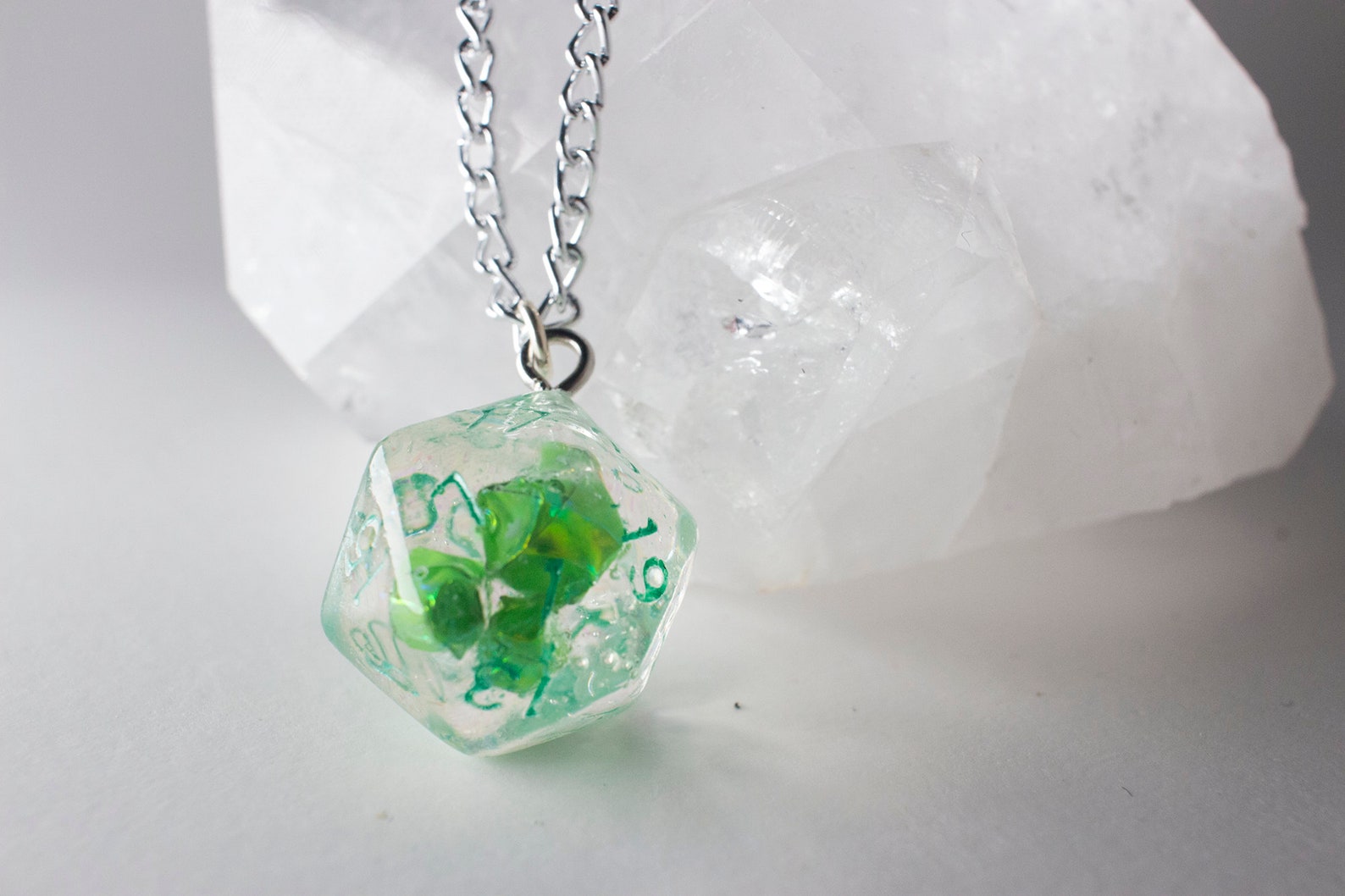 D20 Necklace Green Lucky Star Origami D20 Necklace Dice | Etsy