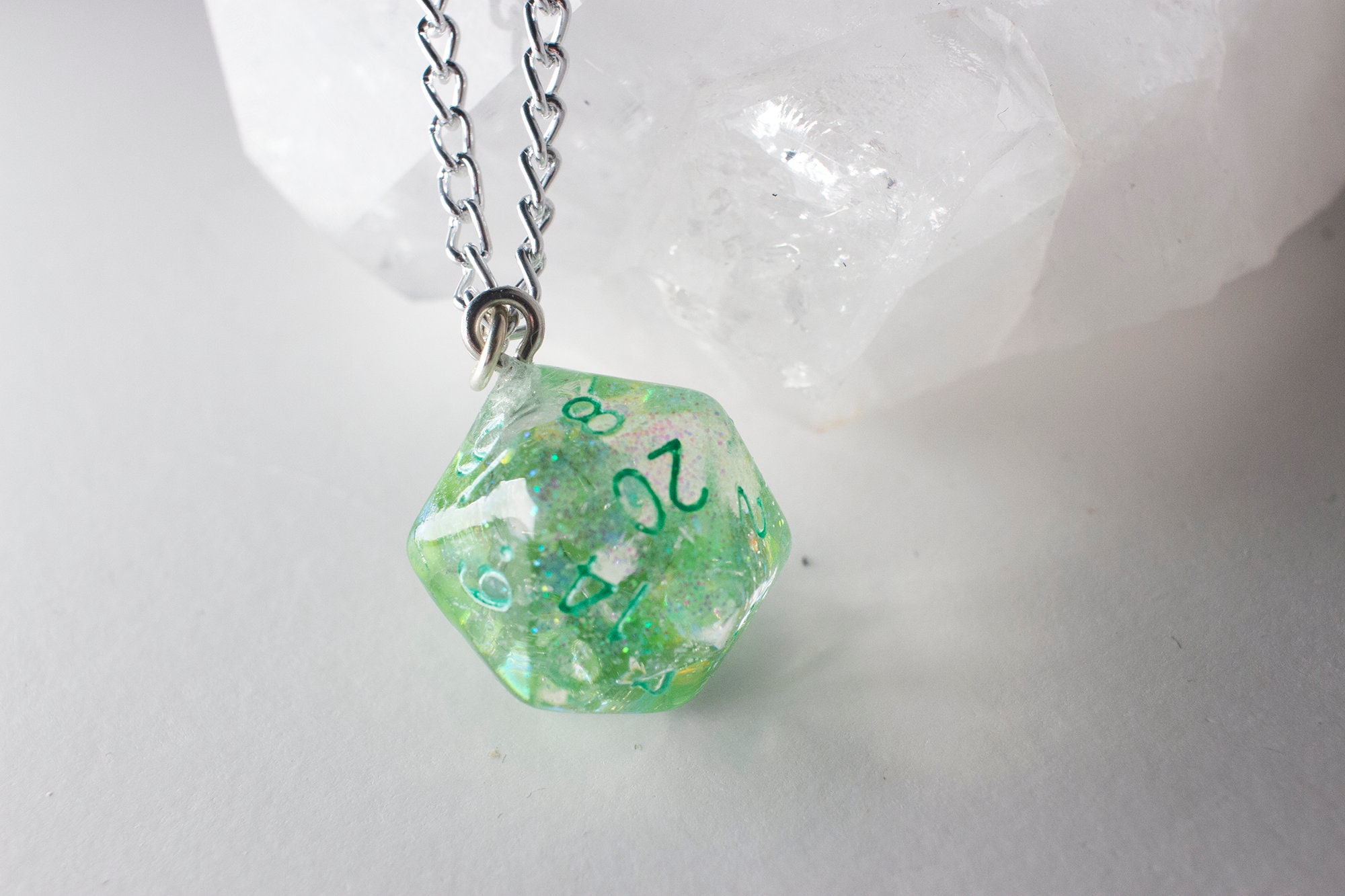 D20 Necklace Green Lucky Star Origami D20 Necklace Dice | Etsy