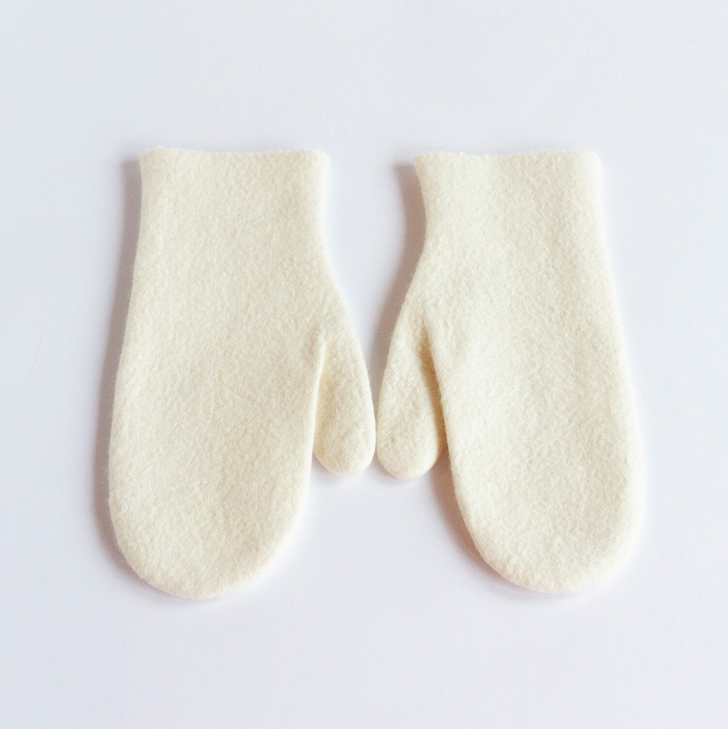 Ivory Felted Wool Mittens Warm Winter Gloves for Women | Etsy