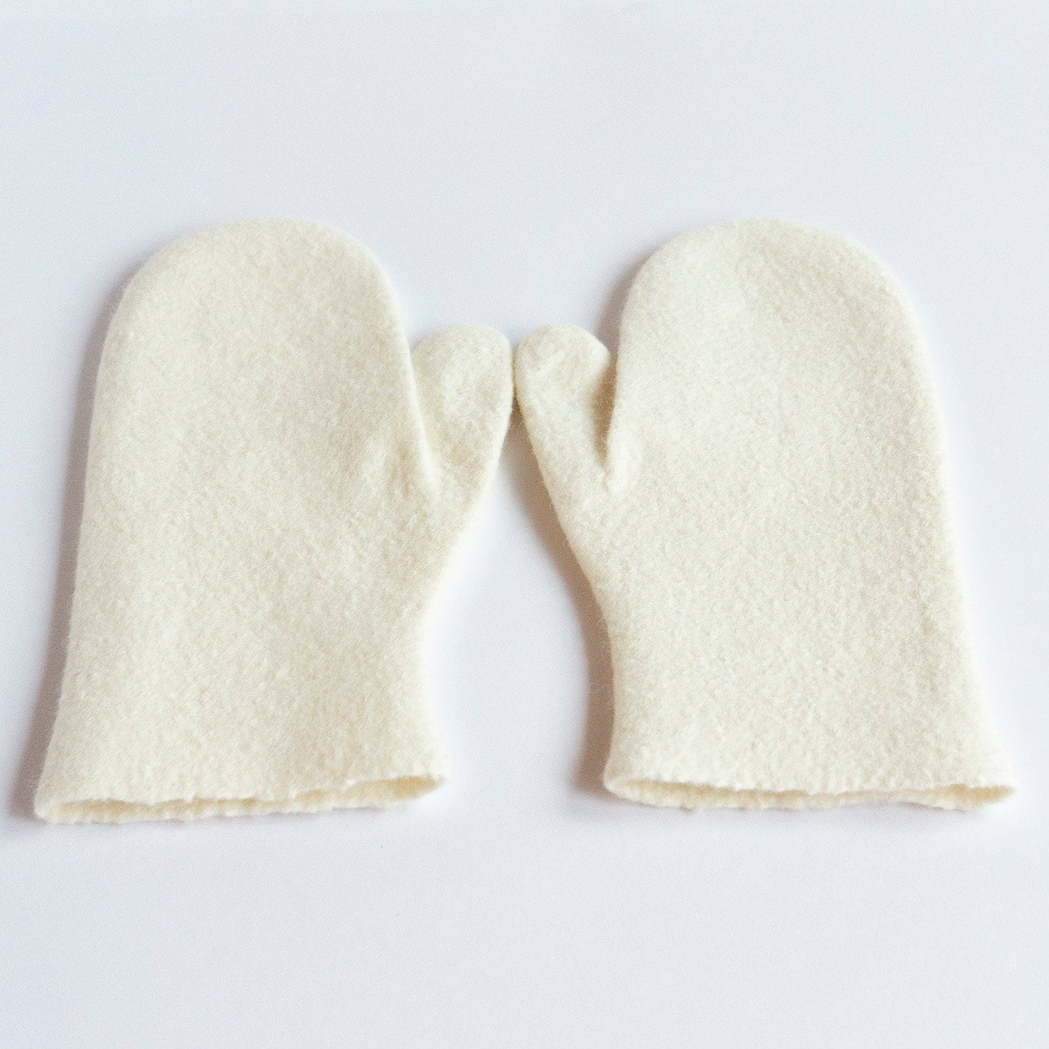 Ivory Felted Wool Mittens Warm Winter Gloves for Women | Etsy