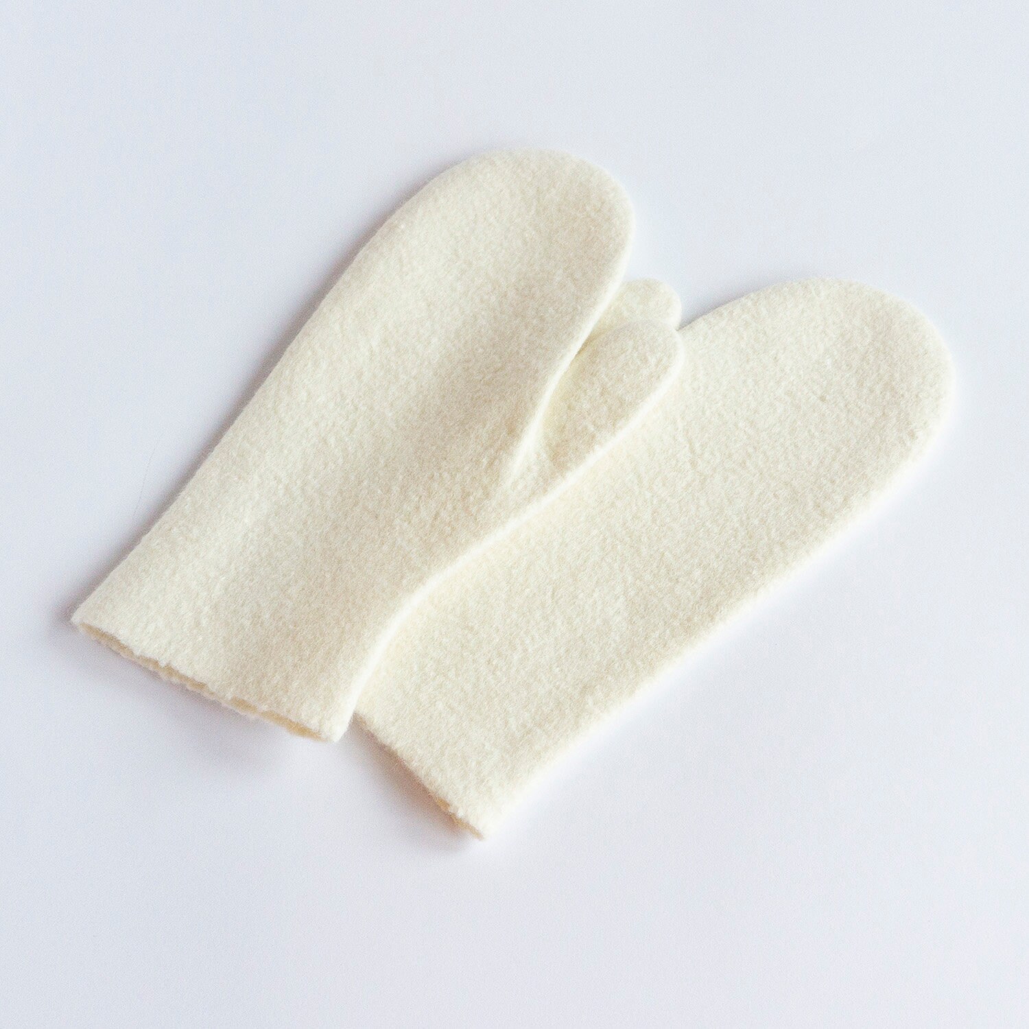 Ivory Felted Wool Mittens Warm Winter Gloves for Women | Etsy