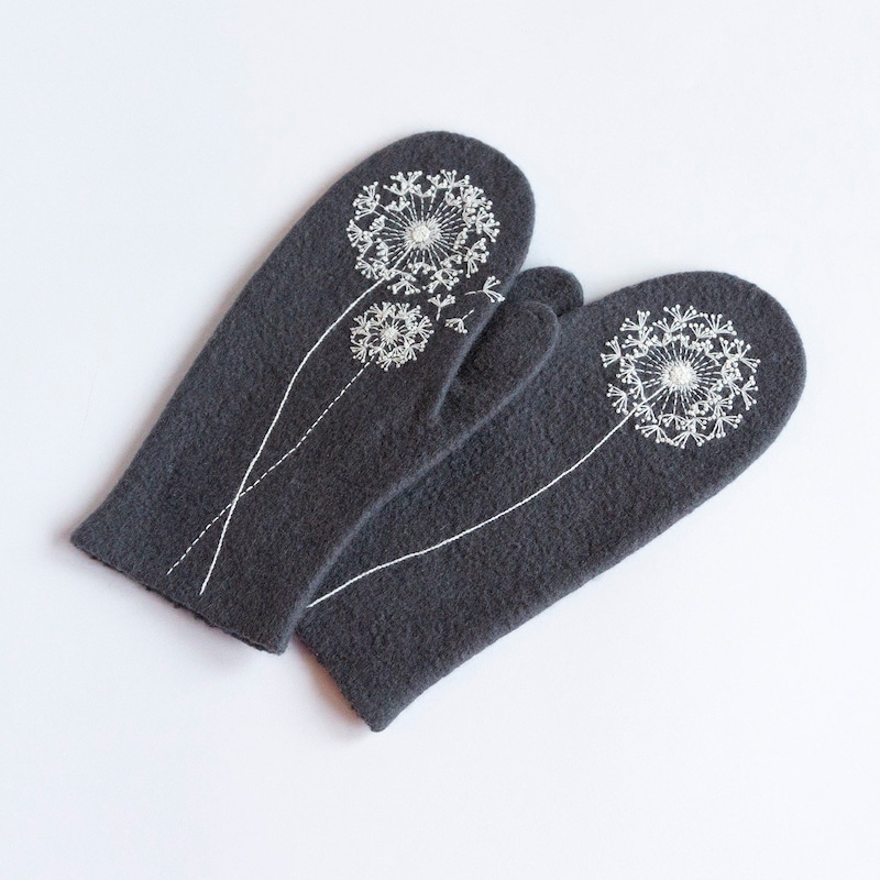 Embroidered Mittens - Etsy