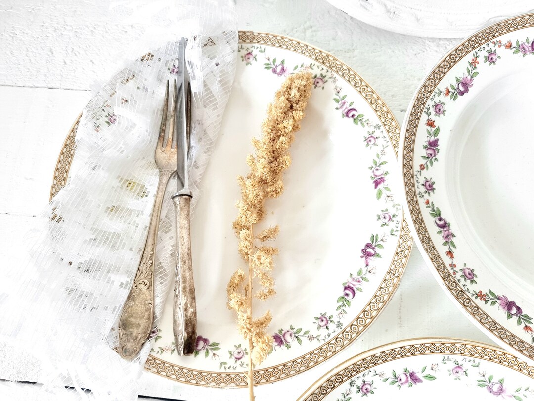 Vintage Set 11 Plates Belgium Art Deco BOCH La Louviere, Old Ceramic ...