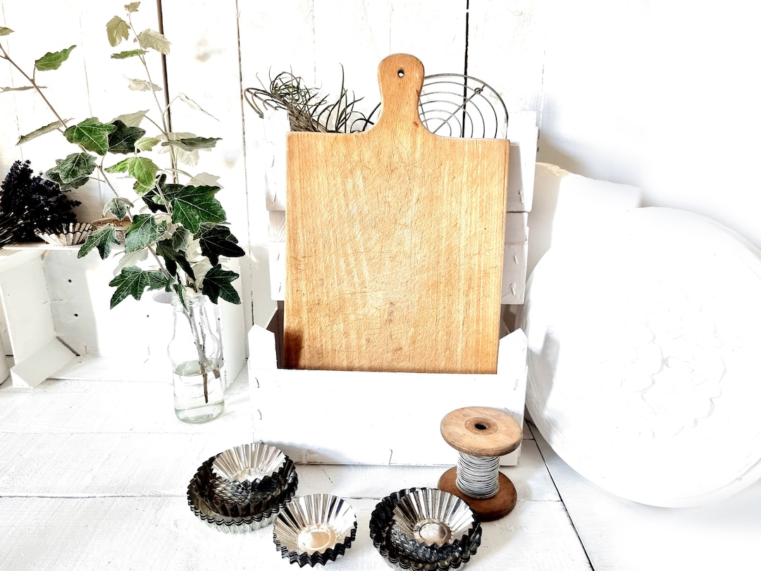 Large Vintage Ham Board, Rustic Cutting Board, Wooden Coaster Shabby ...
