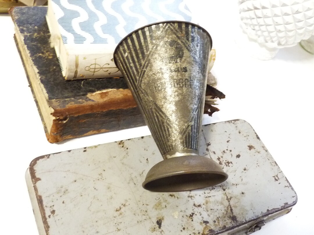 Vintage Patina LUCHS Measuring Cup Silver Black White, Shabby Country ...