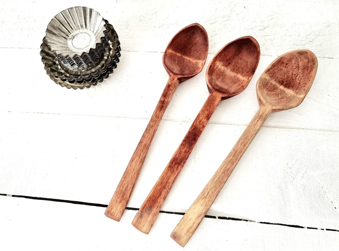 Vintage Kitchen Spoon, Unused, Hand-carved, Farmhouse Kitchen Equipment ...