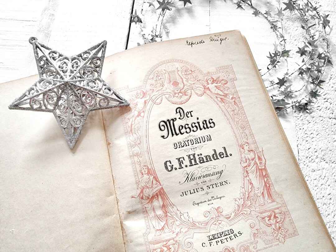 Antique Hallelujah Sheet Music Messiah Handel Vintage Book Edition CF ...
