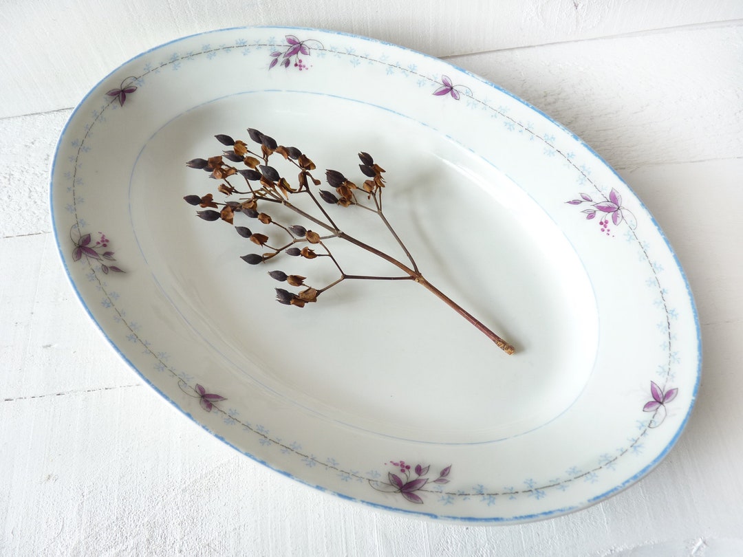 1800s Victorian Plate, Simple Biedermeier Porcelain, Large Serving ...