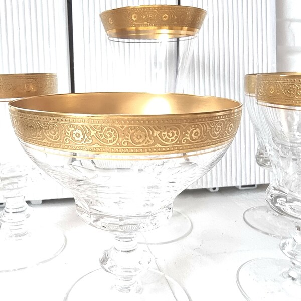 Gold Rim Drinking Glasses - Etsy