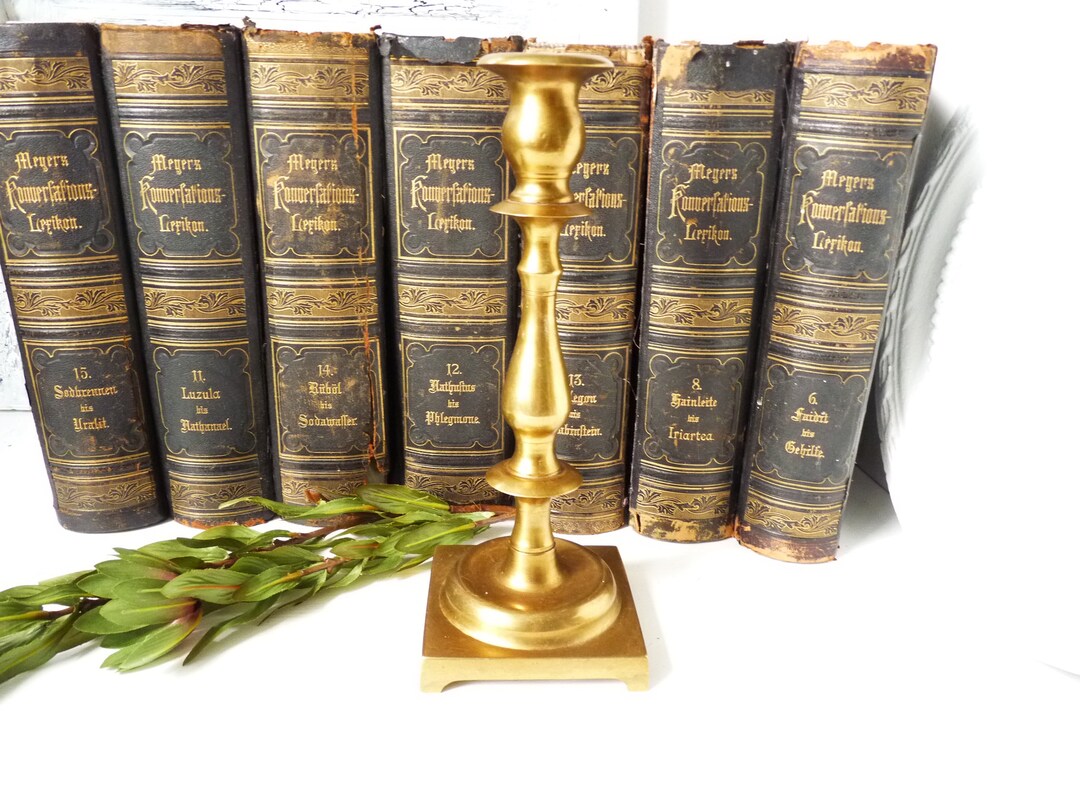 Vintage Candlestick Brass, Square Base, Plinth Base Art Deco Heavy ...