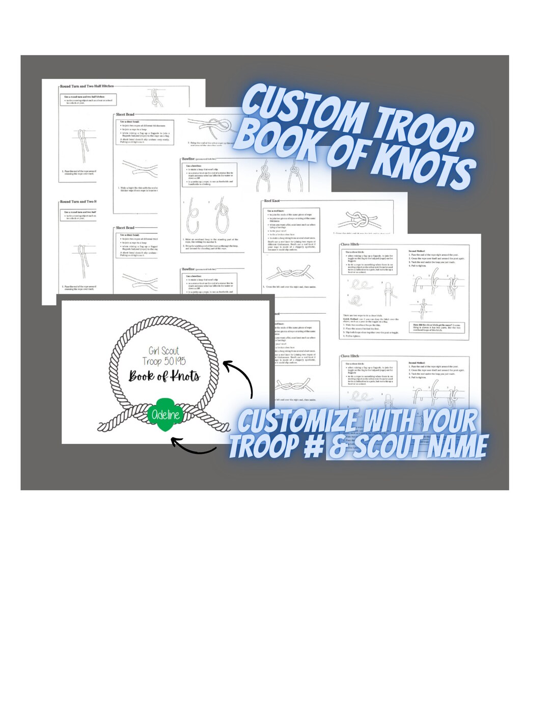 Girl Scout Knot Book - Customizable With Scout Name & Troop # - Etsy
