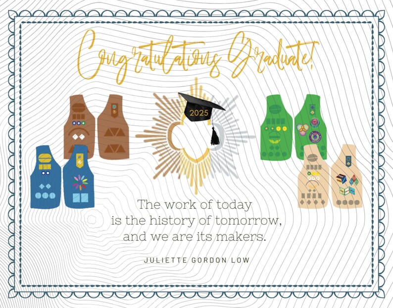Girl Scout Congratulations Graduate Card - Etsy