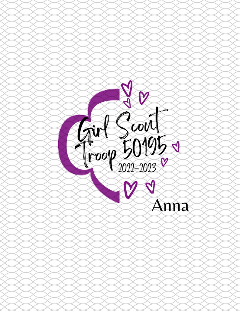 Junior Girl Scout Troop Logo With Troop Number, Scout Name, & Year ...