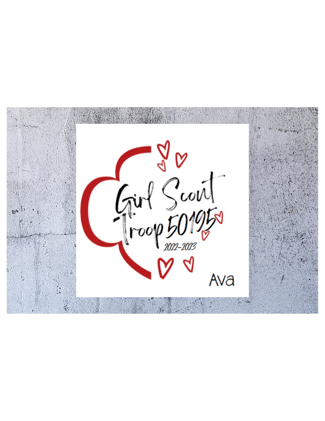 Cadette Girl Scout Troop Logo With Troop Number, Scout Name, & Year ...