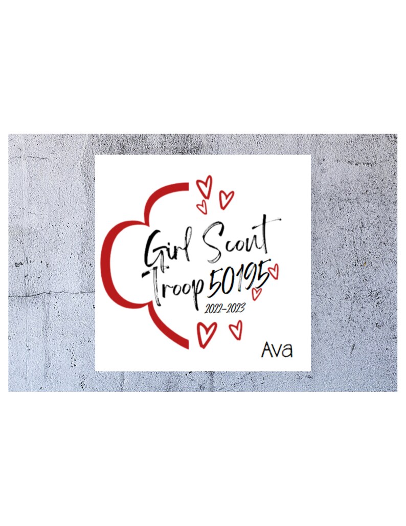 Cadette Girl Scout Troop Logo With Troop Number, Scout Name, & Year ...