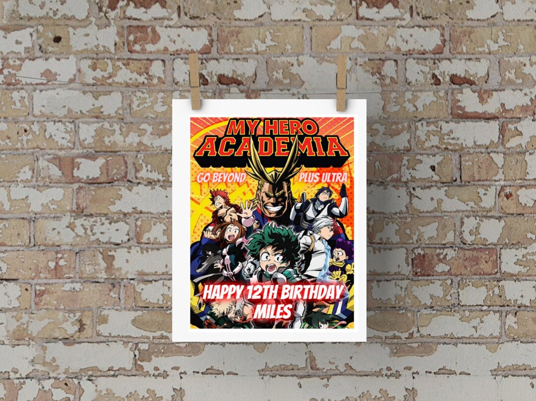 Anime Birthday Logo - Customizable Birthday Topper - Etsy