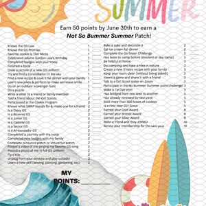 Girl Scout Not so Bummer Summer Activity Sheet - Etsy