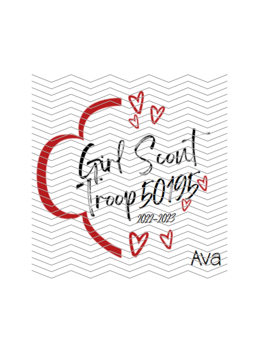 Cadette Girl Scout Troop Logo With Troop Number, Scout Name, & Year ...