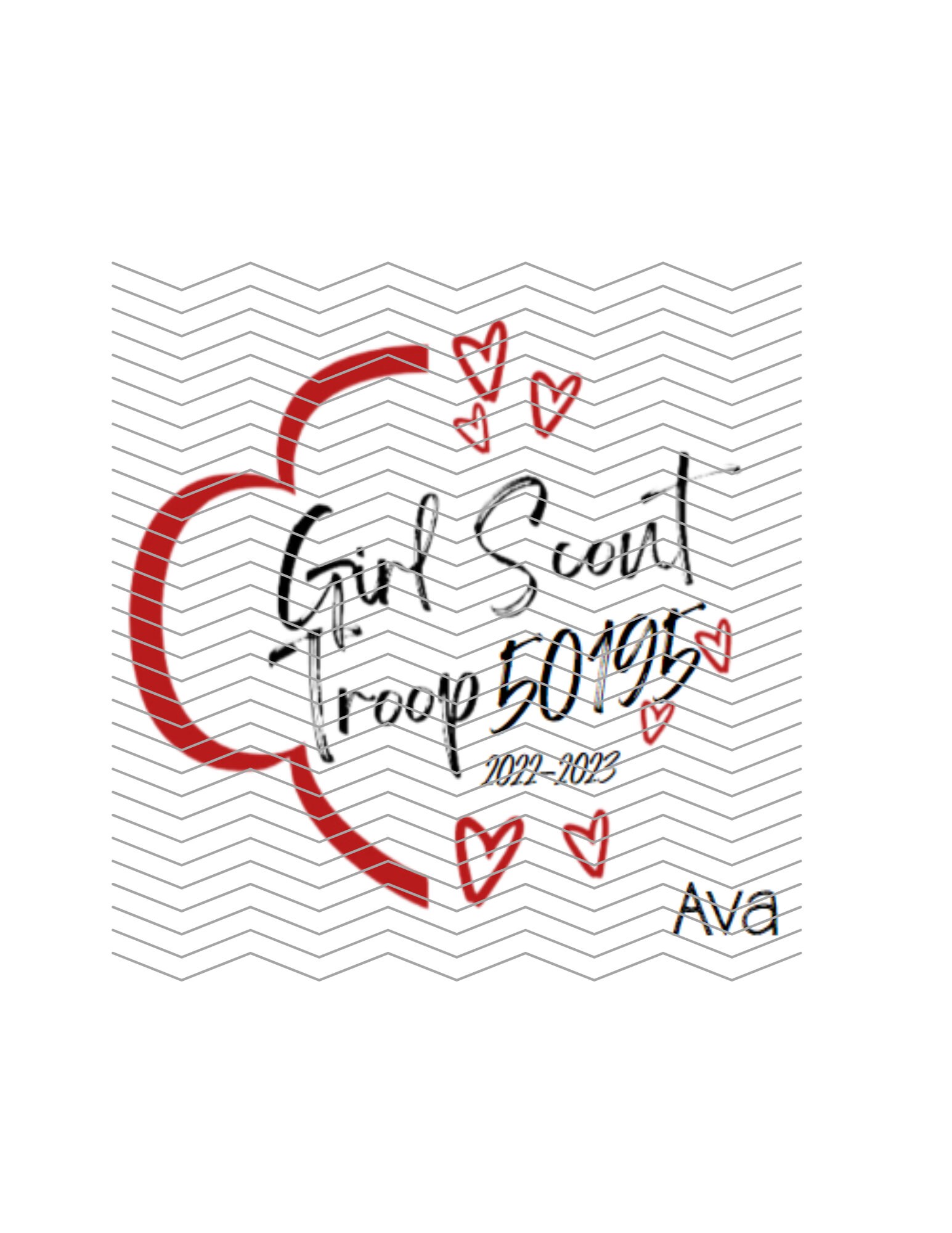 Cadette Girl Scout Troop Logo With Troop Number, Scout Name, & Year ...