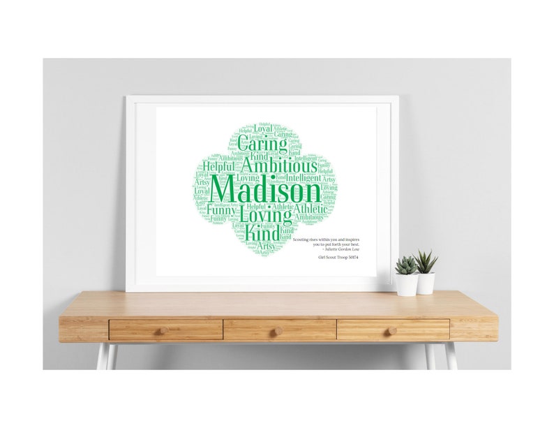 Custom Girl Scout Word Art - Personalize With Your Scout's Name ...