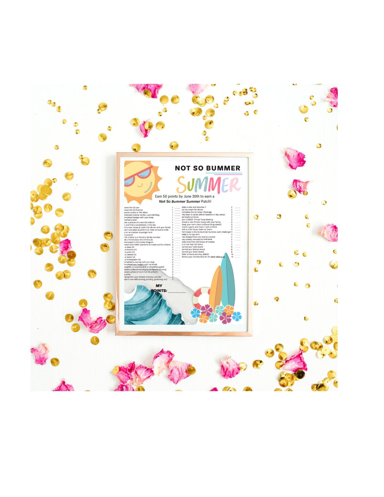 Girl Scout Not so Bummer Summer Activity Sheet - Etsy