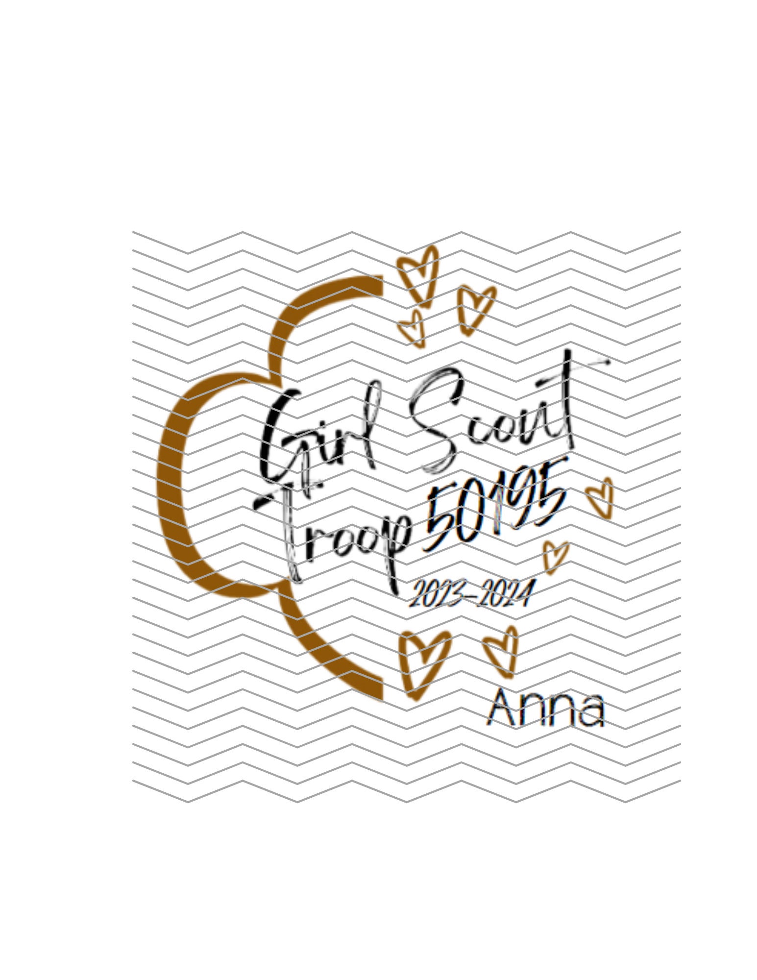 Brownie Girl Scout Troop Logo With Troop Number, Scout Name, & Year ...