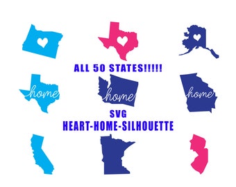 50 States With Names SVG Mega Bundle for United States Maps - Etsy