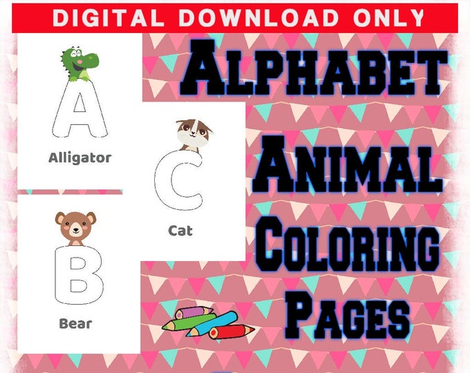 Printable Alphabet Coloring Pages, From A to Z, 26 Pages, Print at Home ...