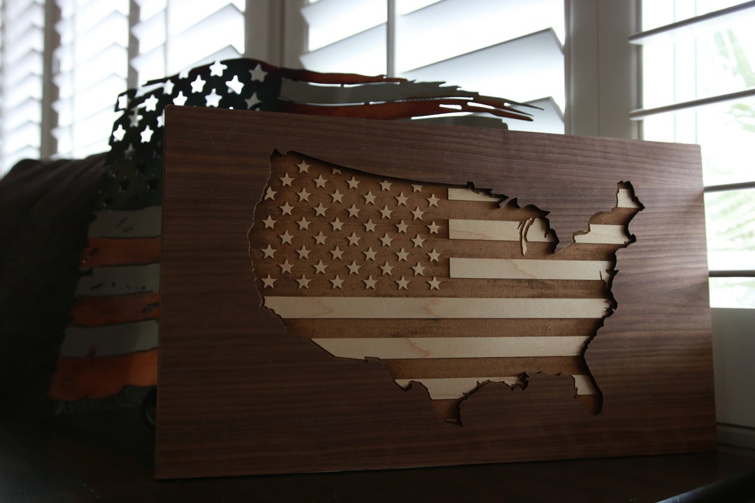 American Flag Wood Sign - Etsy
