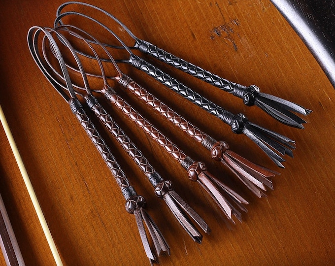 BRAIDED LEATHER LANYARD With Tails - Hand Braided...genuine Kangaroo ...