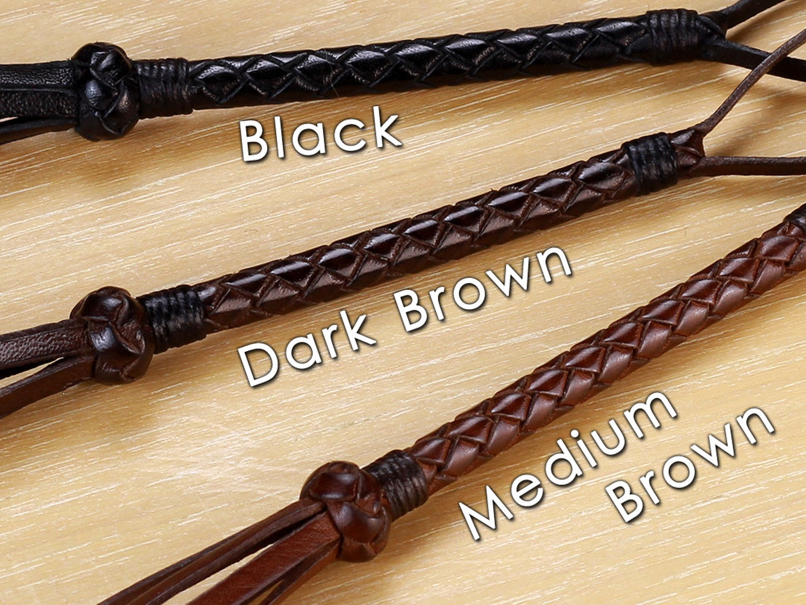 BRAIDED LEATHER LANYARD With Tails Hand Braided...genuine - Etsy
