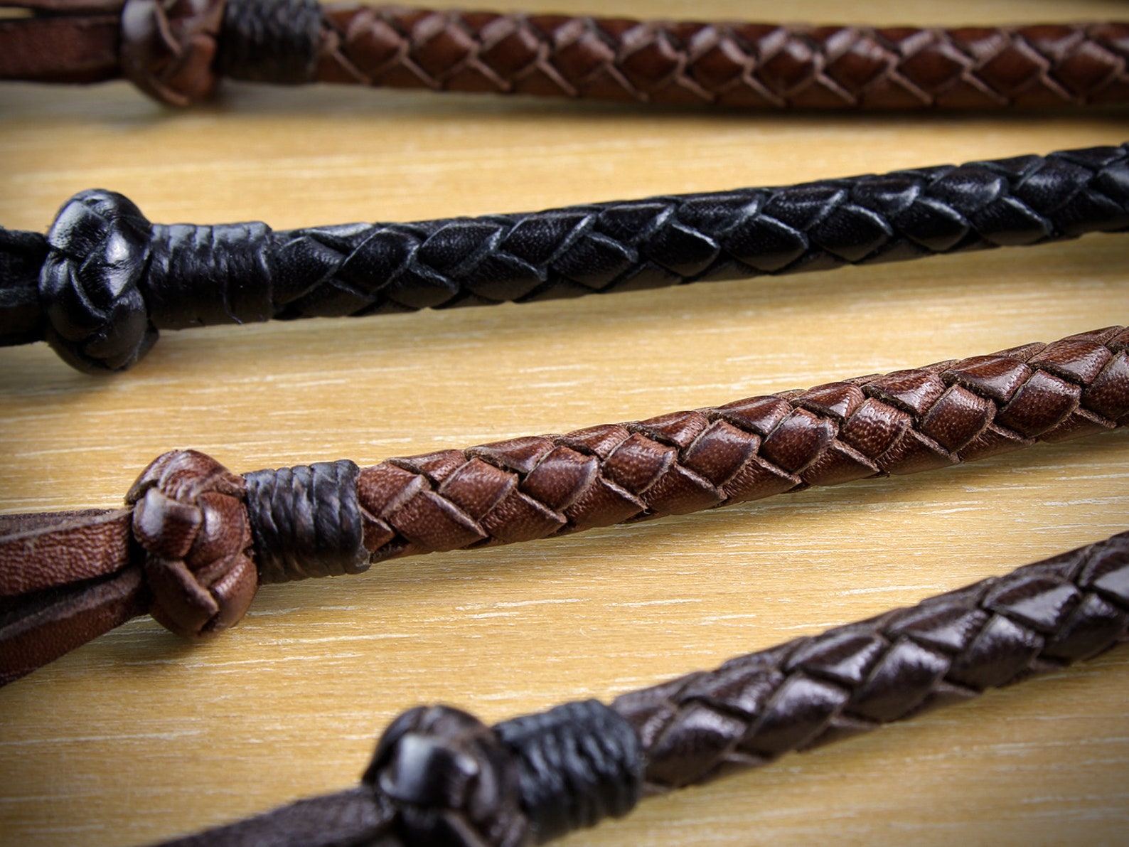 BRAIDED LEATHER LANYARD With Tails Hand Braided...genuine - Etsy