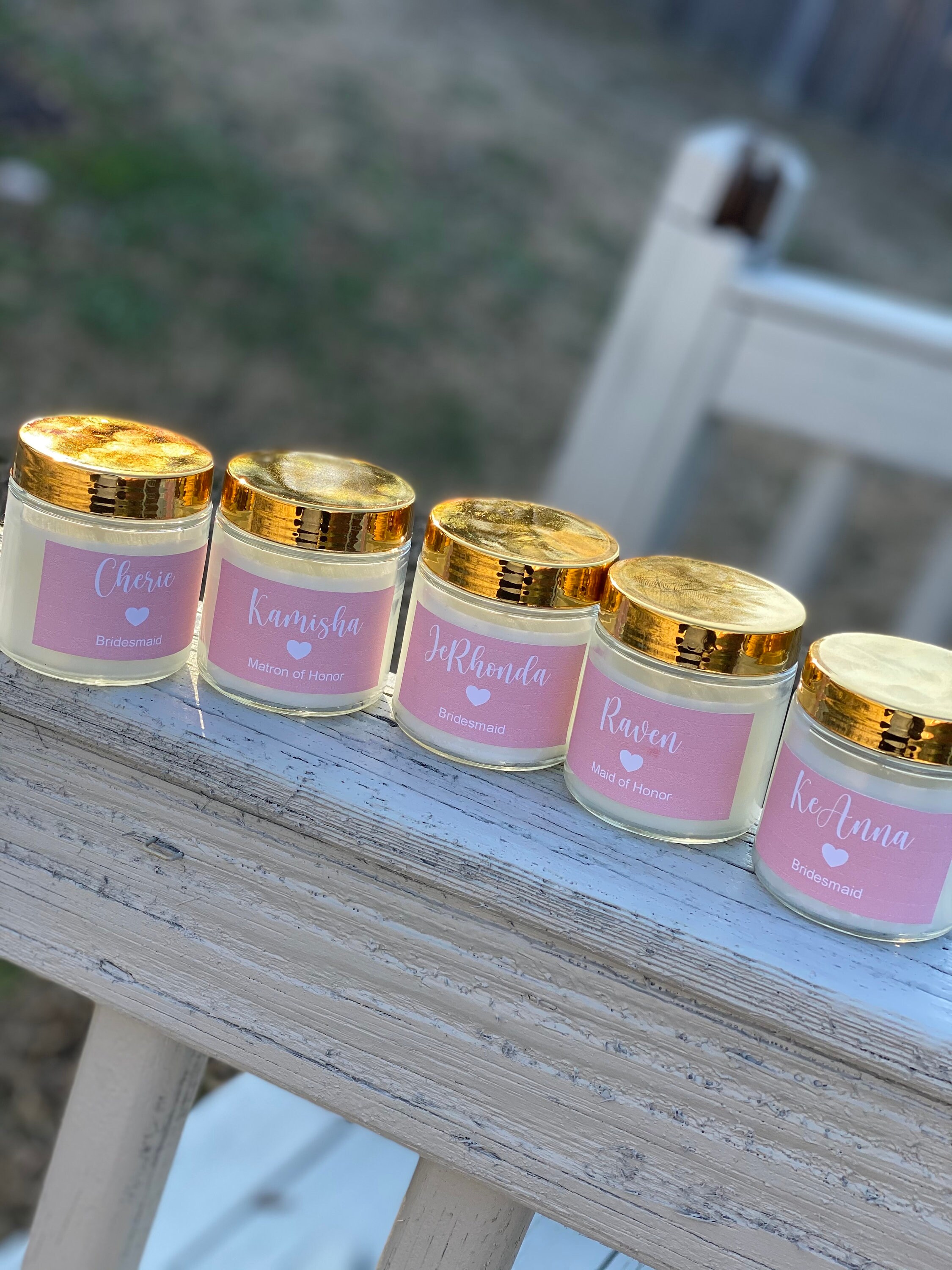 Bridesmaid candles for proposal box | Etsy