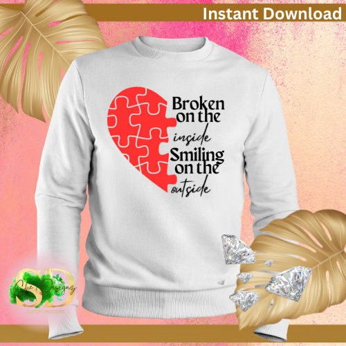 Broken Heart Svg, Digital Download | Love Heart | Cut File | Broken ...