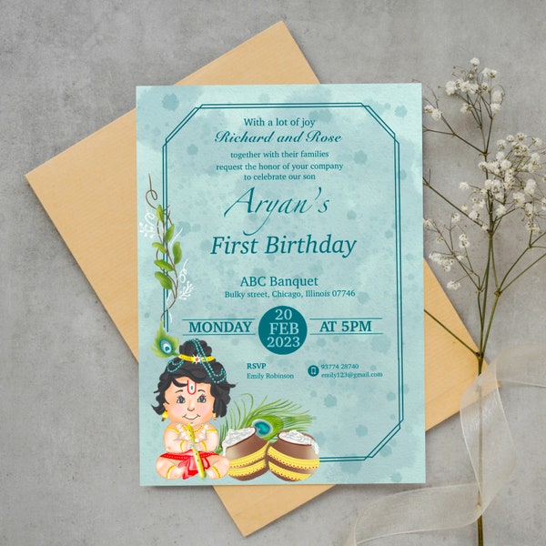 Krishna Theme Invitation - Etsy