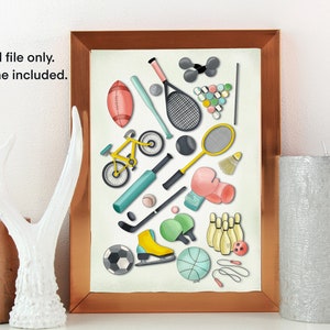 Printable Sports Art, Playroom-classroom Decor, Educational, Nursery ...