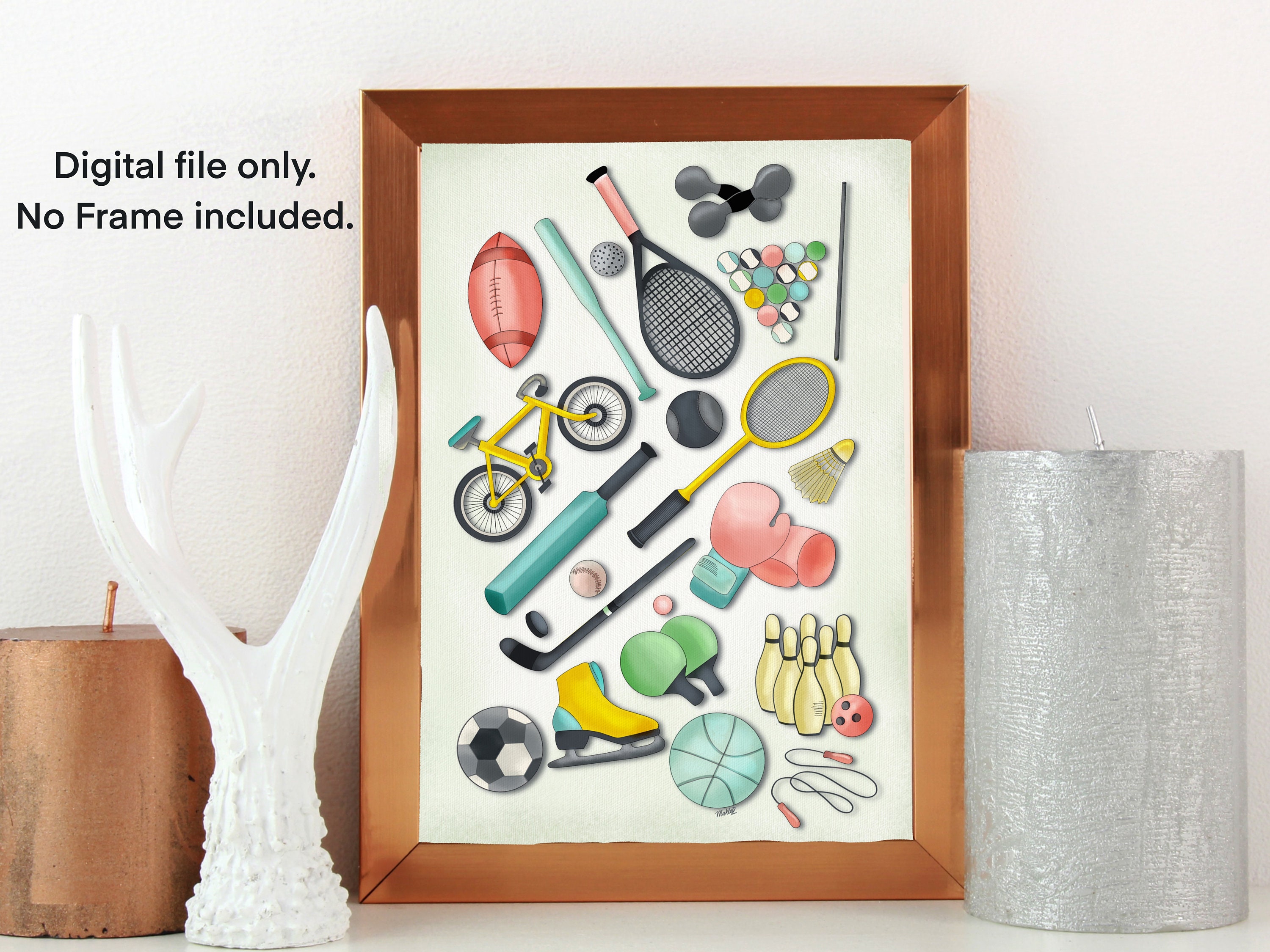Printable Sports Art, Playroom-classroom Decor, Educational, Nursery ...