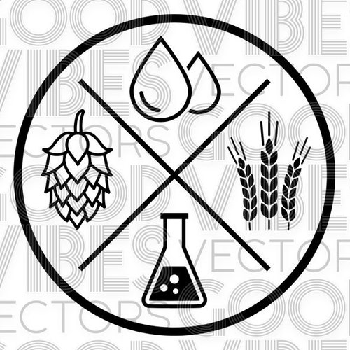 Brewing Ingredients SVG Beer Hops Barley Yeast Water - Etsy