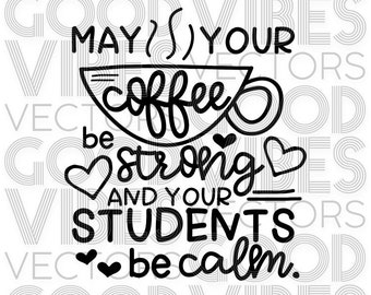 Teacher coffee svg | Etsy