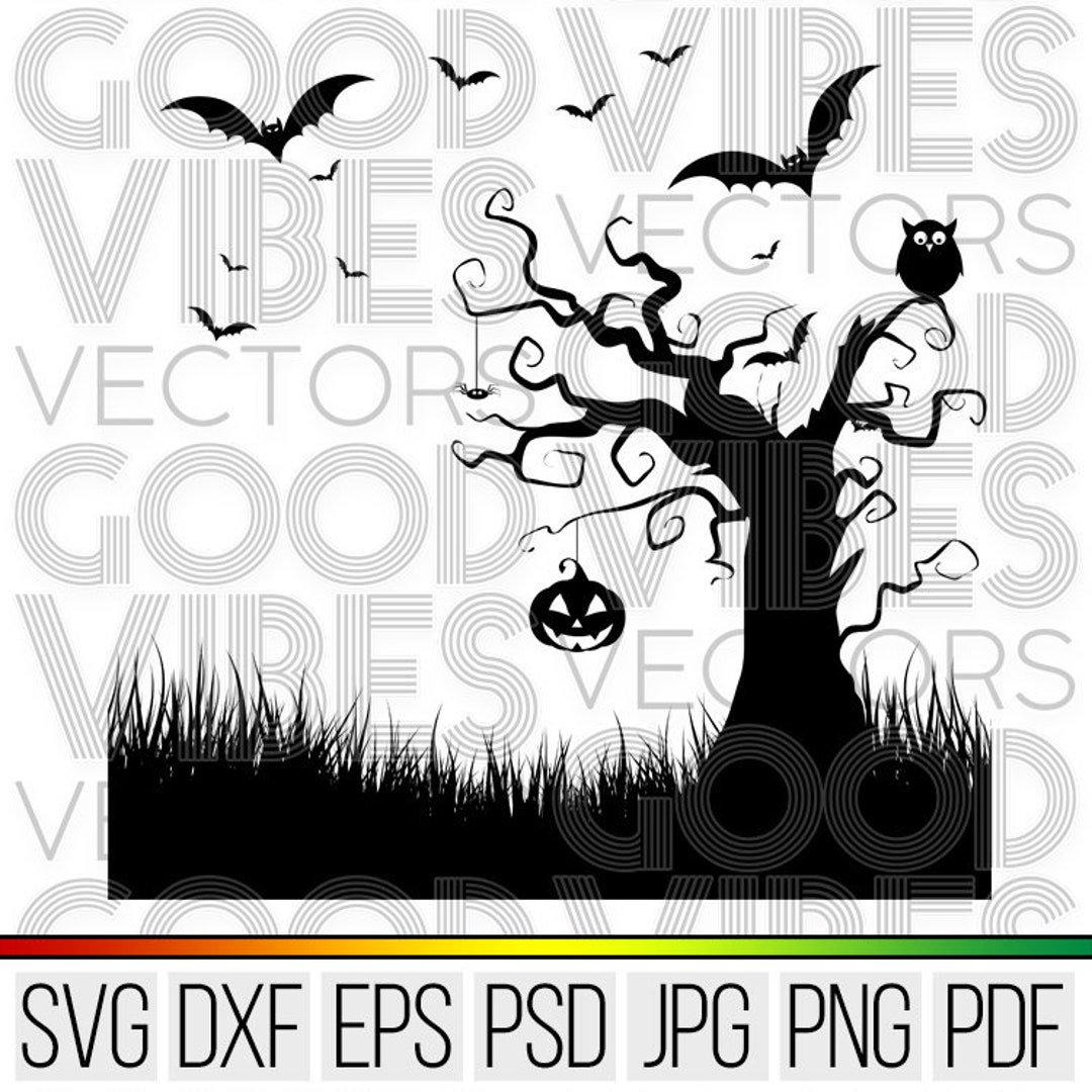 Halloween Background SVG Cut File for Cricut & Silhouette Svg File Dxf ...