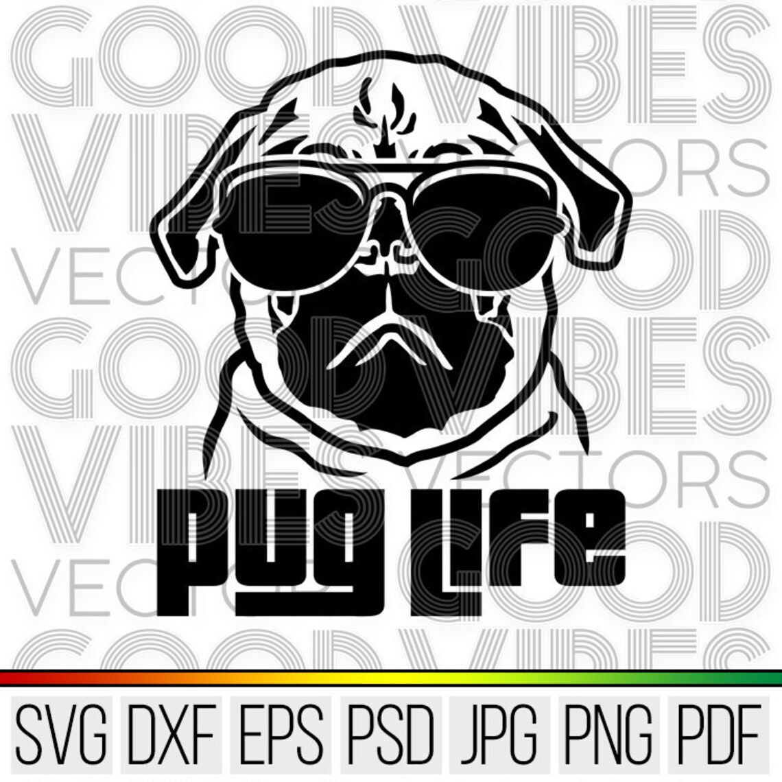 Pug Life SVG Cut File for Cricut & Silhouette Svg File Dxf - Etsy