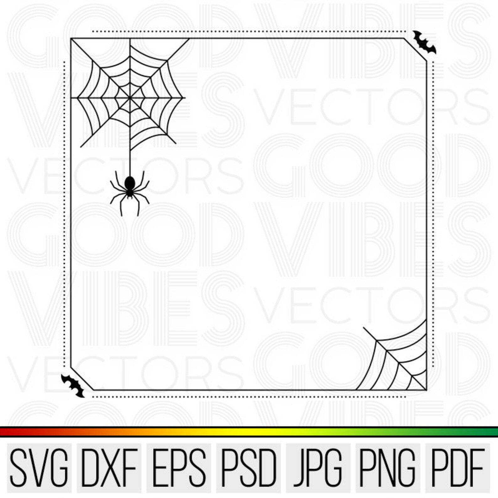 Vintage Spiderweb Border SVG Border SVG Cut File for | Etsy