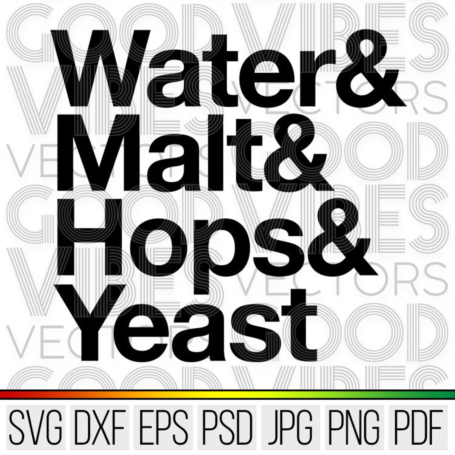Beer Ingredients SVG Water Malt Hops Yeast SVG Cut File for | Etsy