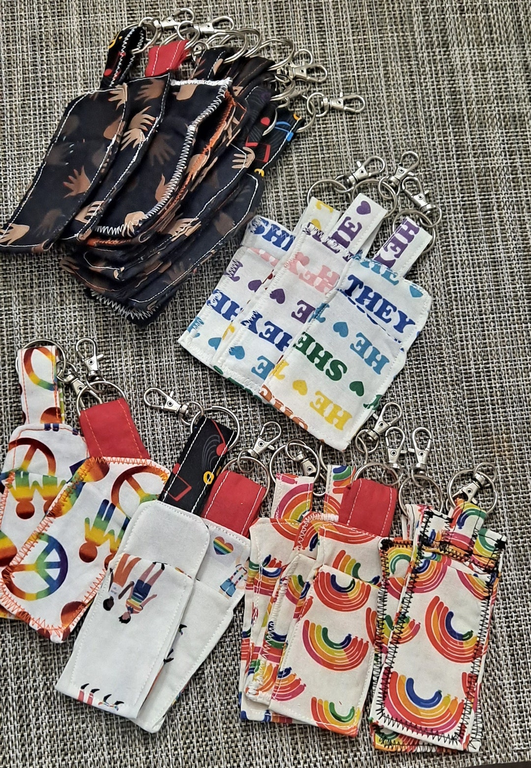 Chapstick Holder Keychain in Pride LGBTQIA+ Friendly Fabrics - Etsy