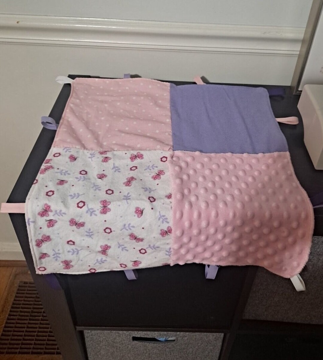Made to Order. Sensory Toy Mini Blanket With Tags Made of Ribbon. - Etsy