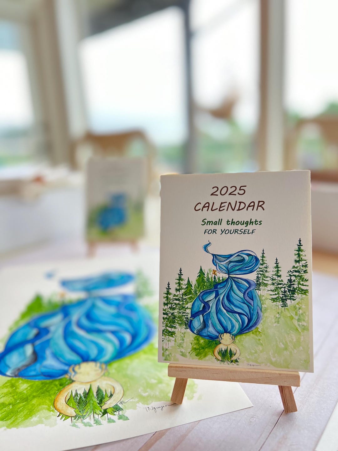 2025 Calendars. Calendar Features Self-care. Watercolor Art With ...